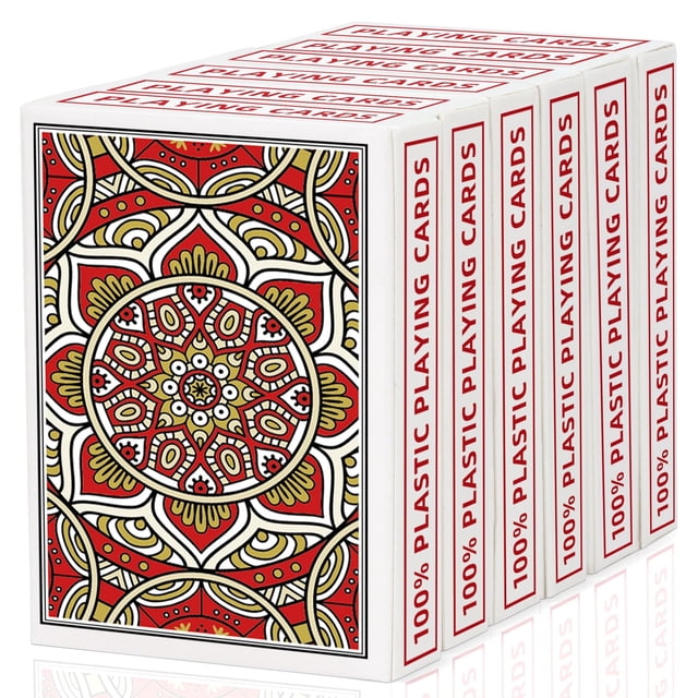Neasyth Plastic Waterproof Playing Cards, Jumbo Index Large Print, 6 ...