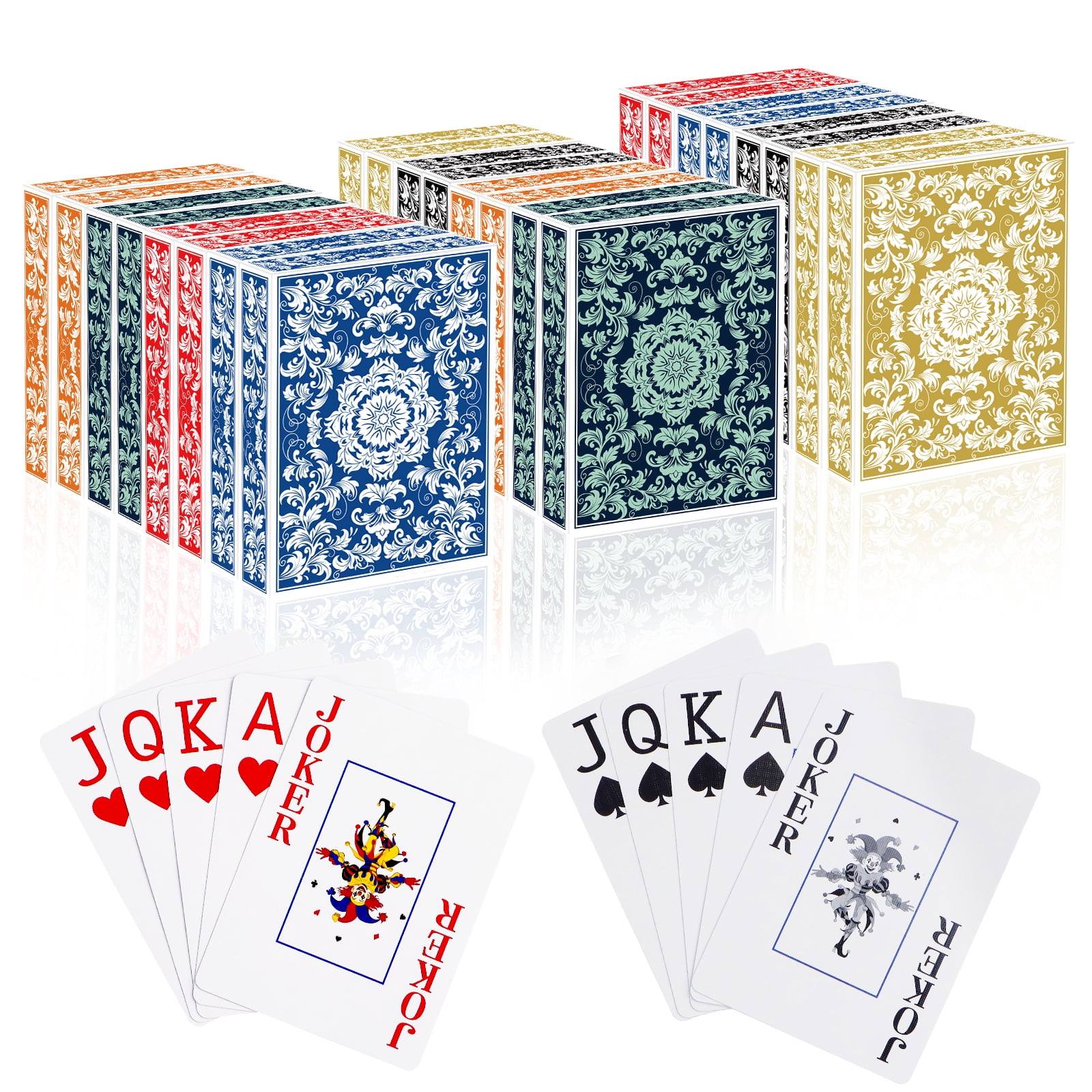 Neasyth Playing Cards, Jumbo Index Large Print, 24 Pack Colorful Poker ...
