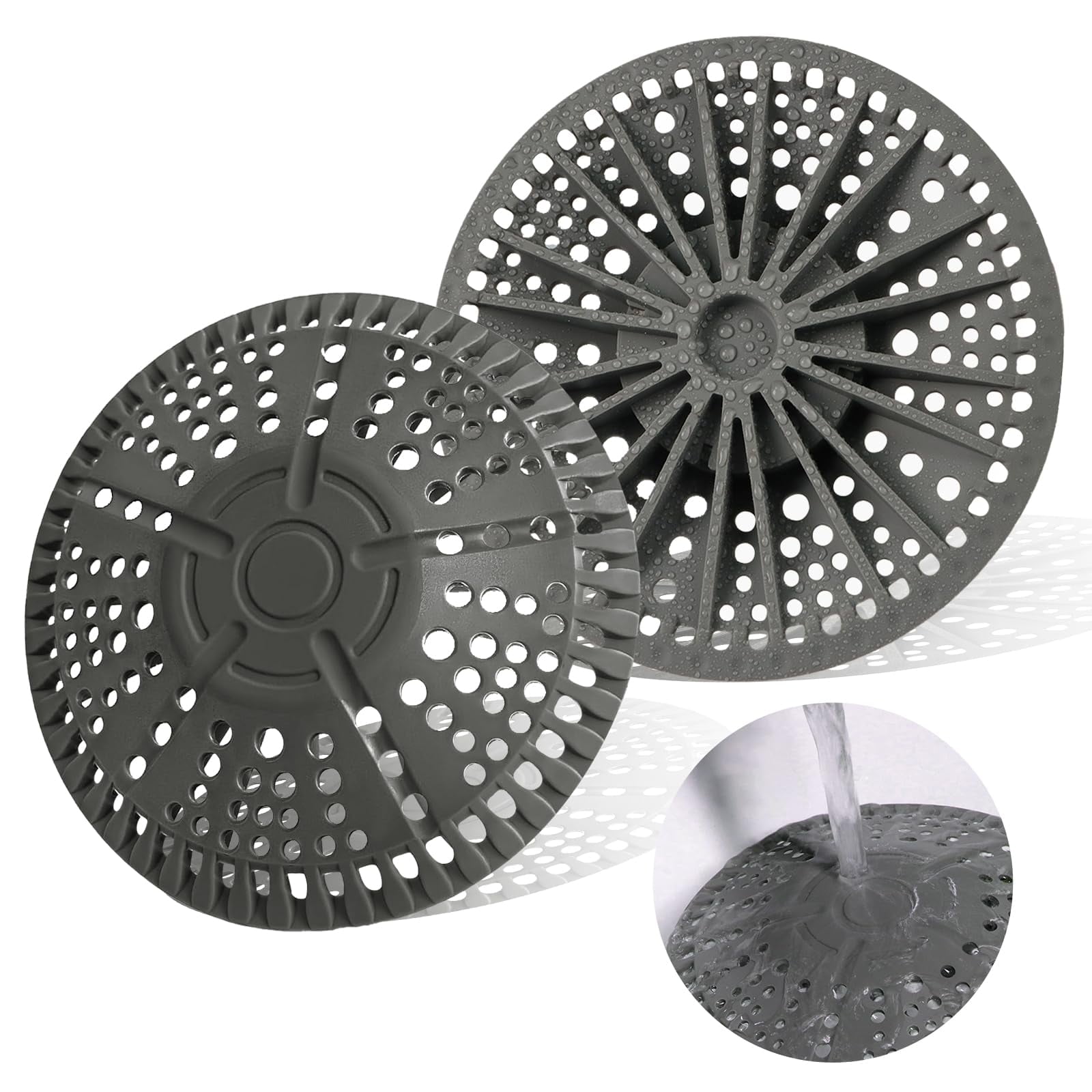 Neasyth Shower Drain Hair Catcher, 2 Pack Silicone Durable & Flexible ...