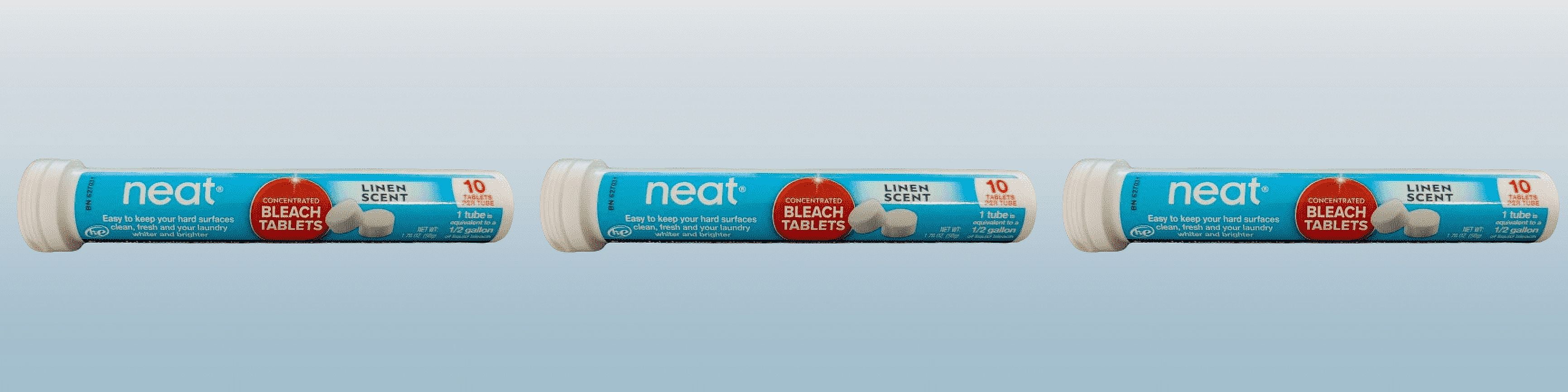 Neat Concentrated Bleach Tablets, Linen Scent, 10 Count Tube (3 Tubes ...