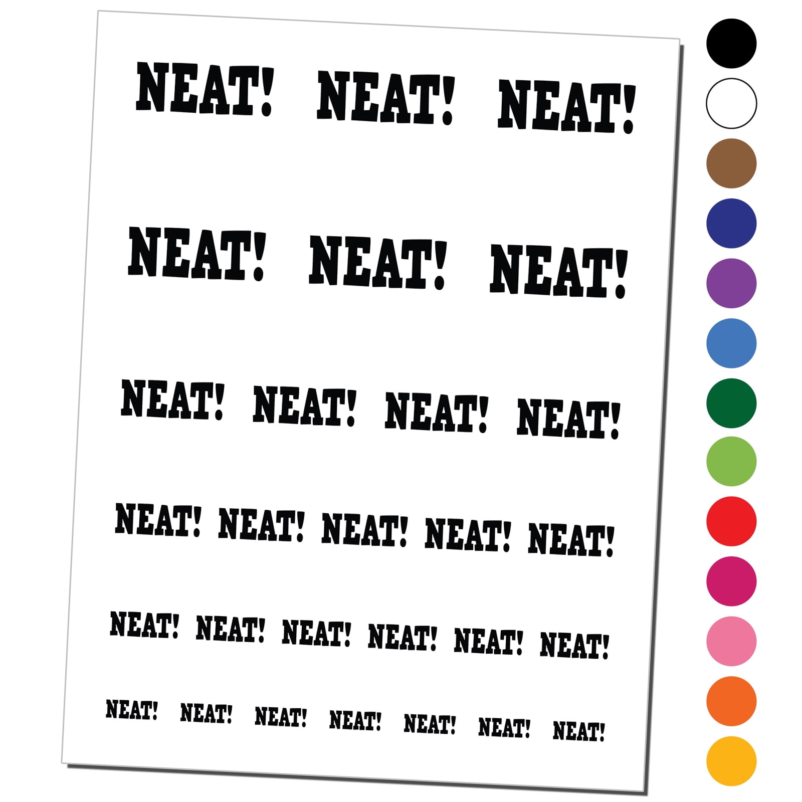 Neat Fun Text Water Resistant Temporary Tattoo Set Fake Body Art ...