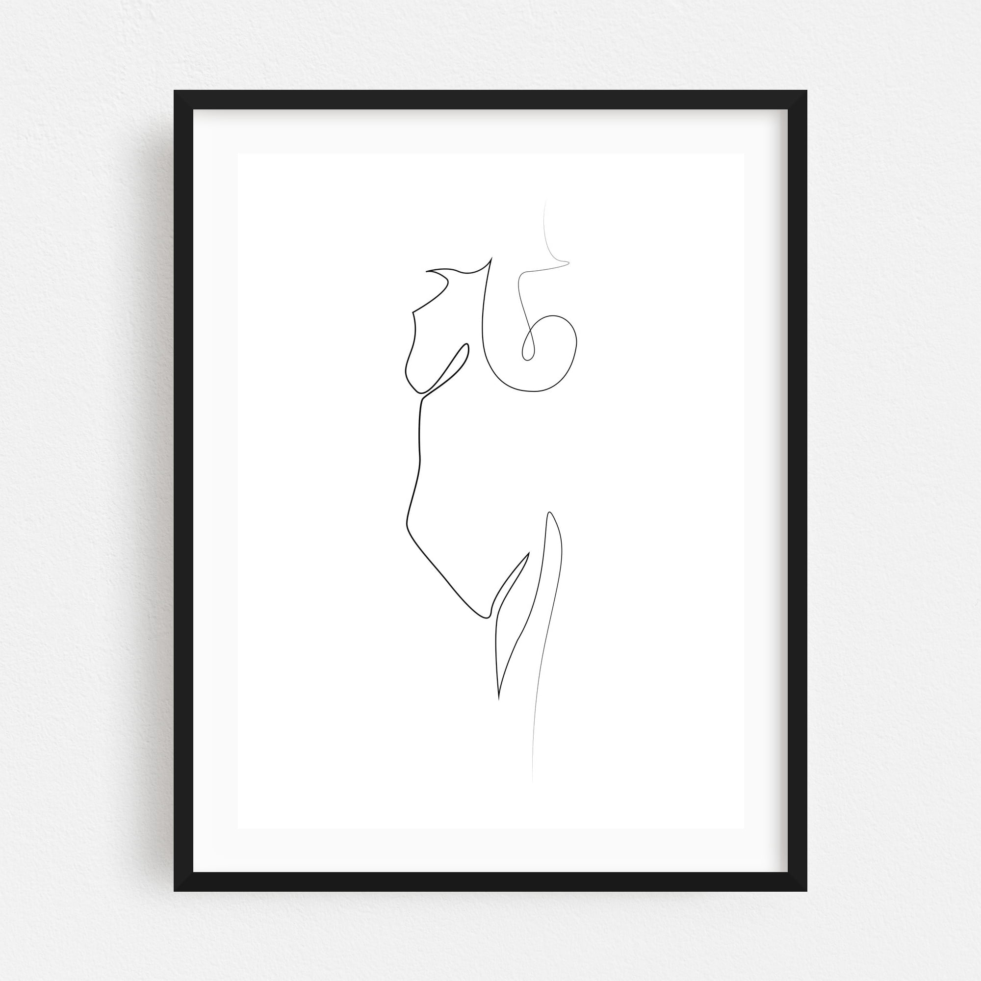 Neat - Line Drawing Line Art Minimalist Abstract Portrait Modern Art ...