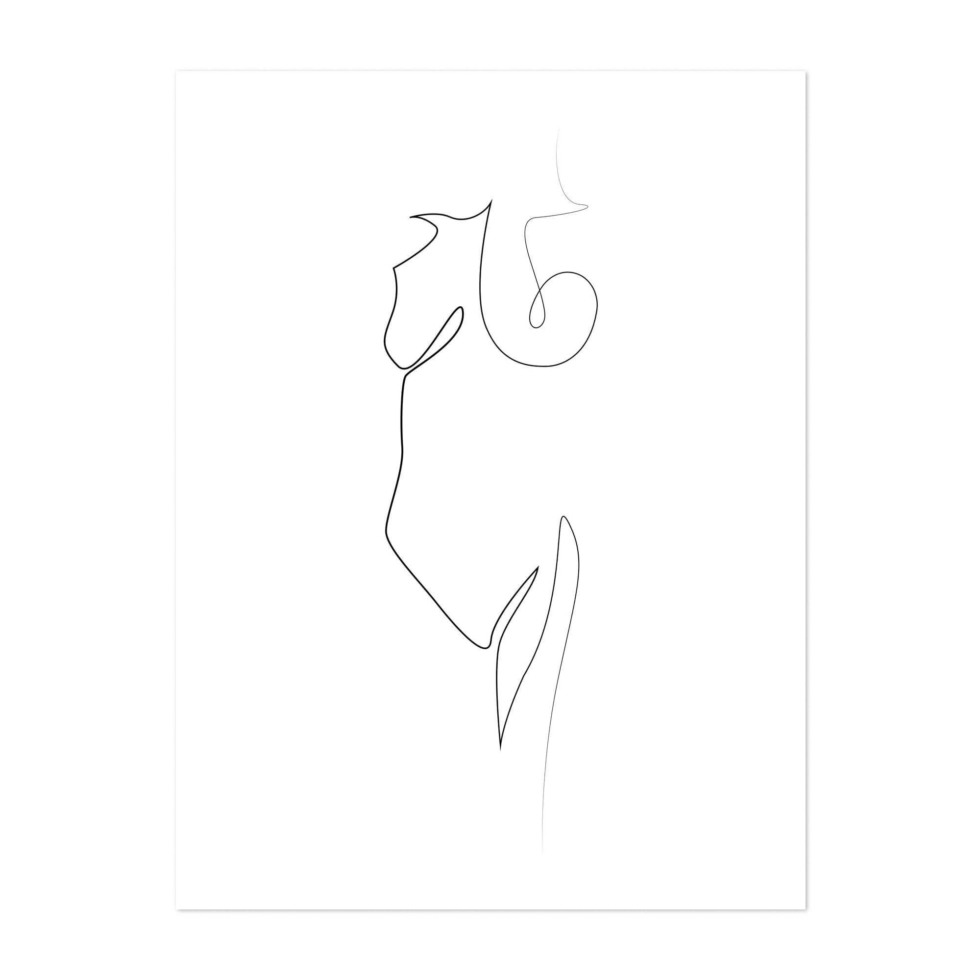 Neat - Line Drawing Line Art Minimalist Abstract Portrait Modern Art ...
