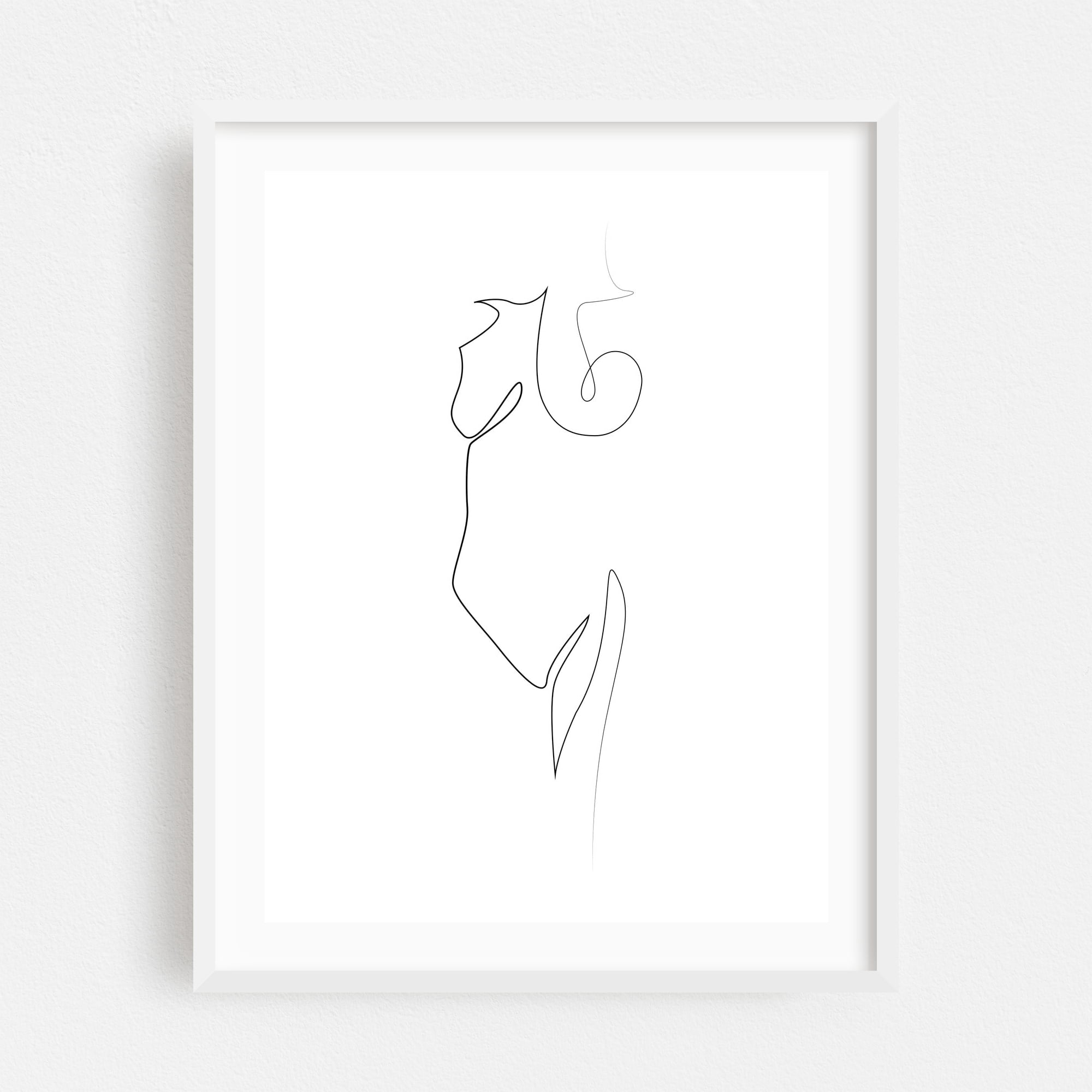 Neat - Line Drawing Line Art Minimalist Abstract Portrait Modern Art ...