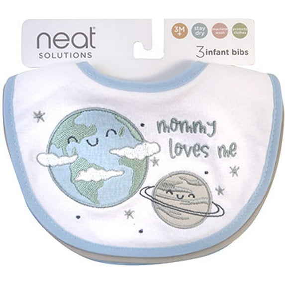 Neat Solutions 3 Pack Boy Print & Solid Infant Milk Bibs - Walmart.com