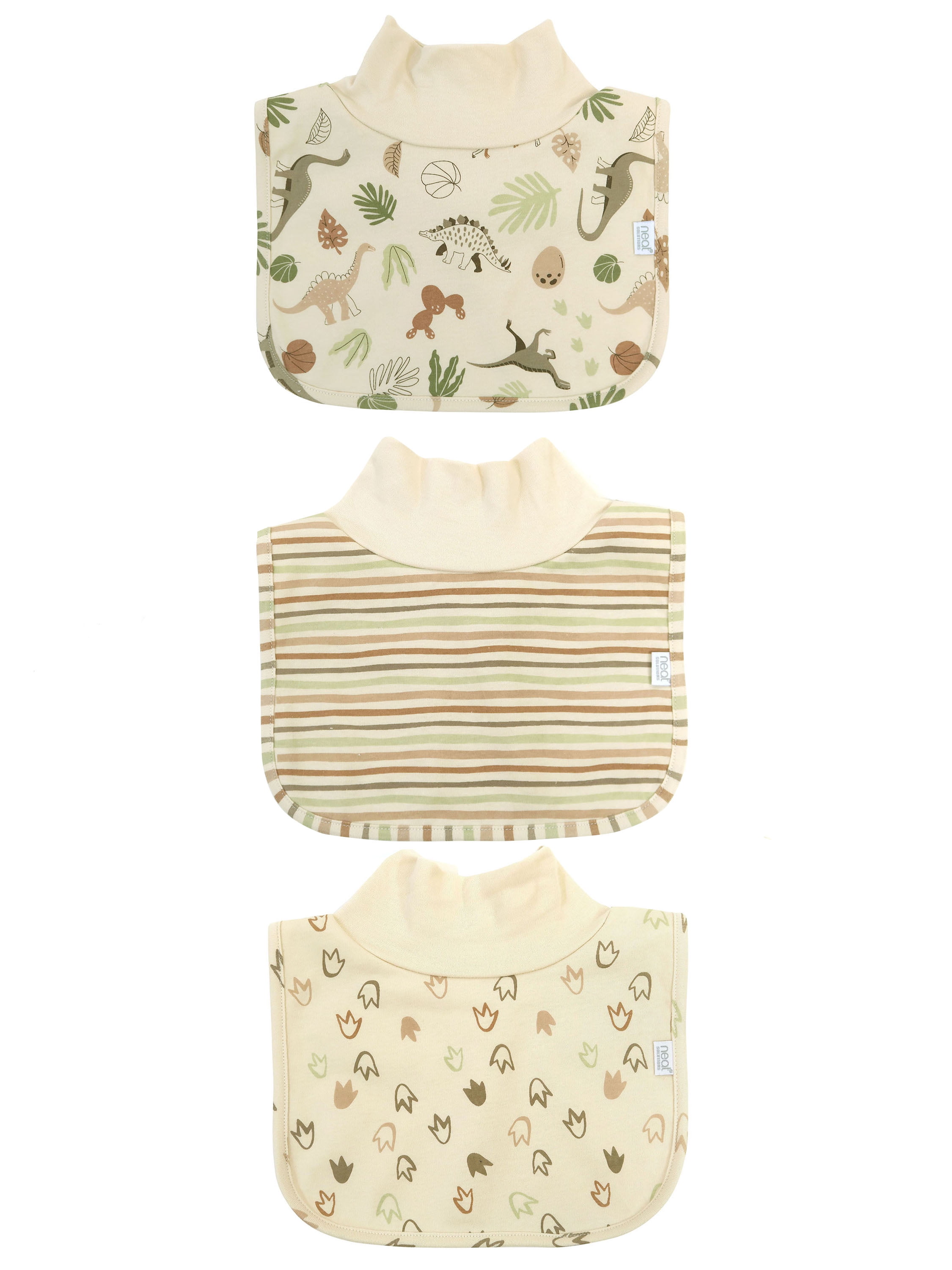 Neat Solutions 3 Pack Boy Printed Mock Neck Bib - Walmart.com