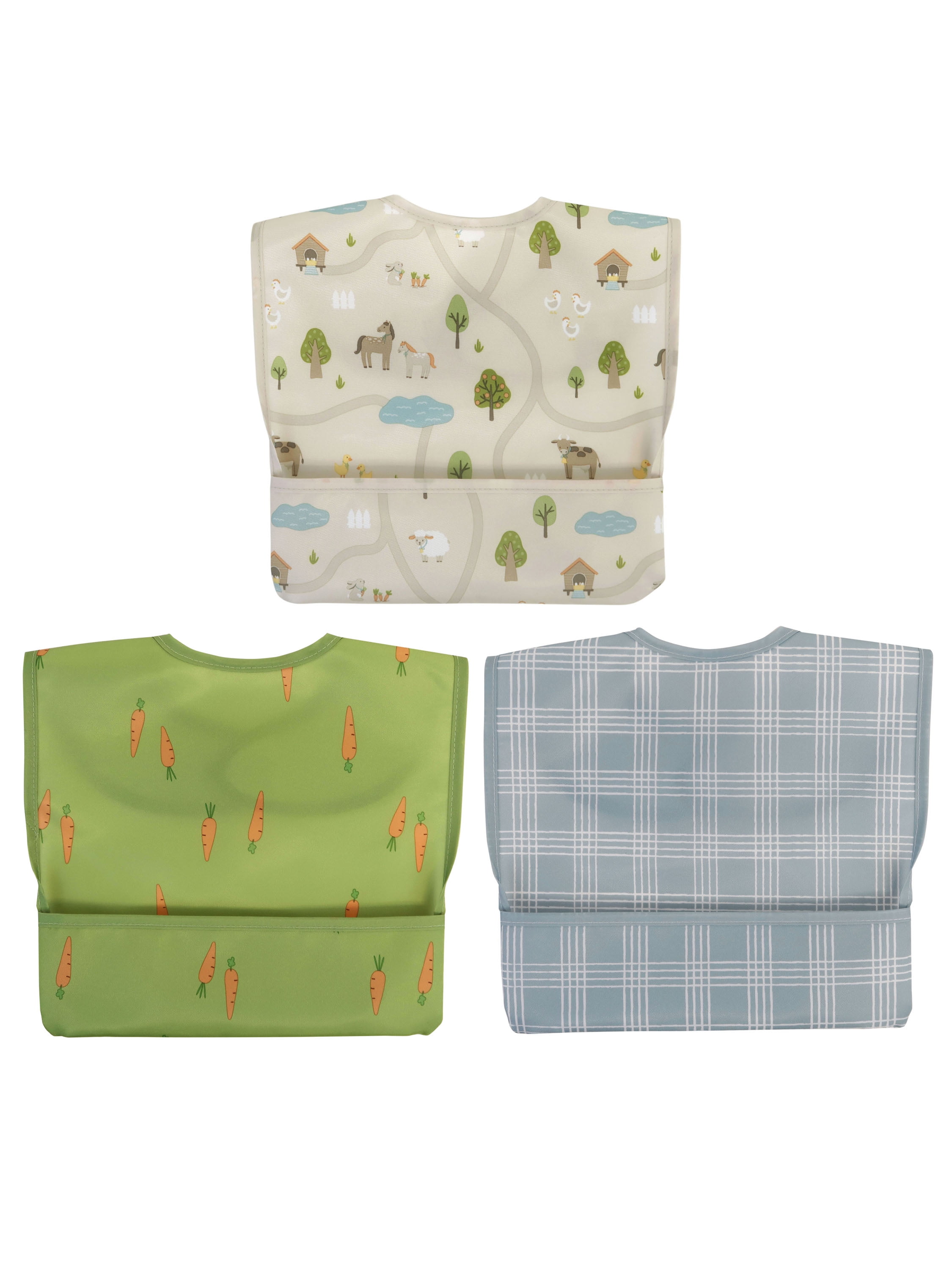 Neat Solutions 3 Pk Neutral Stay-Dry Infant Coverall Unisex Bibs ...