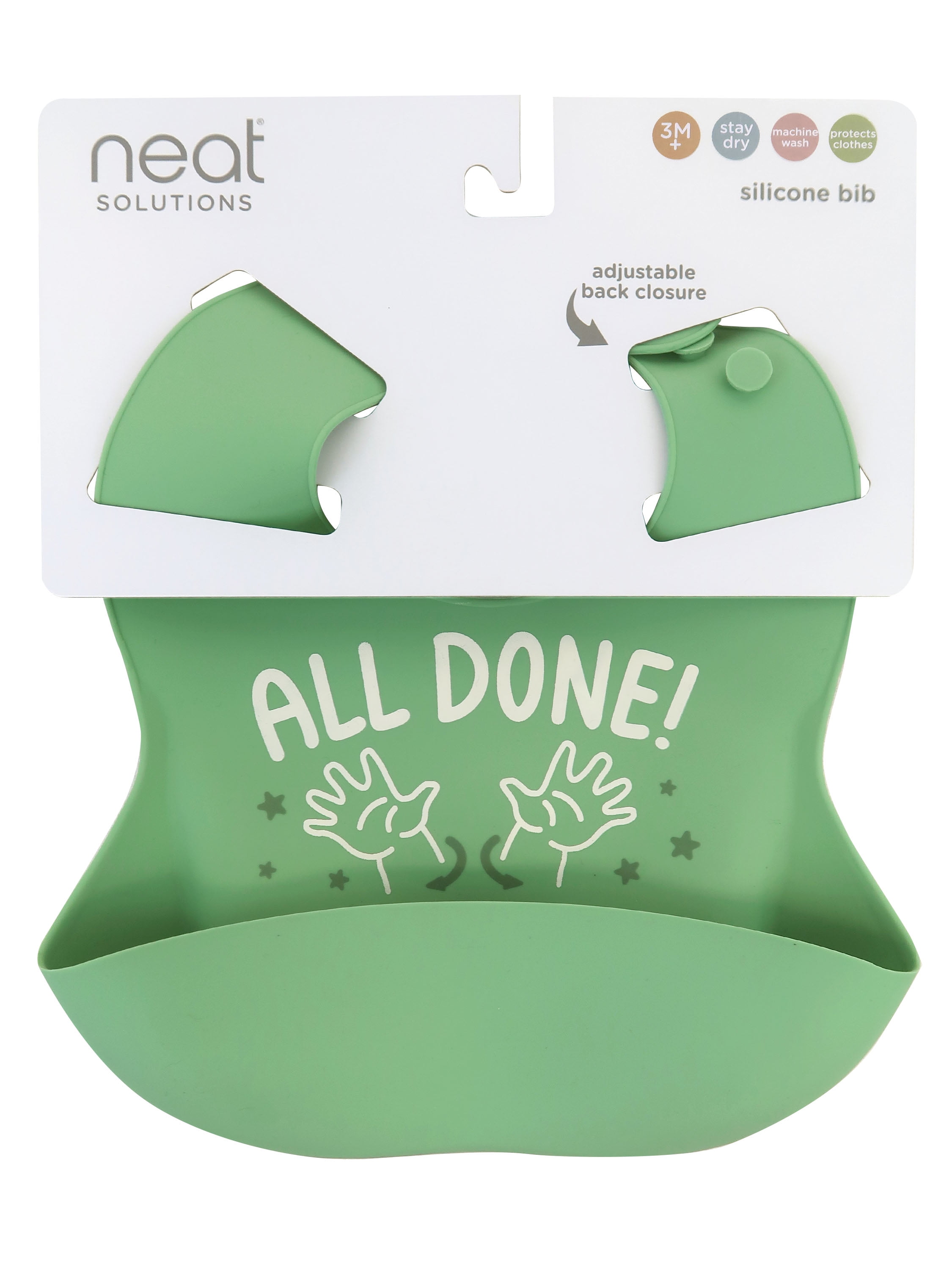 Neat Solutions Silicone "All Done" Saying Infant Unisex Scoop Bib ...