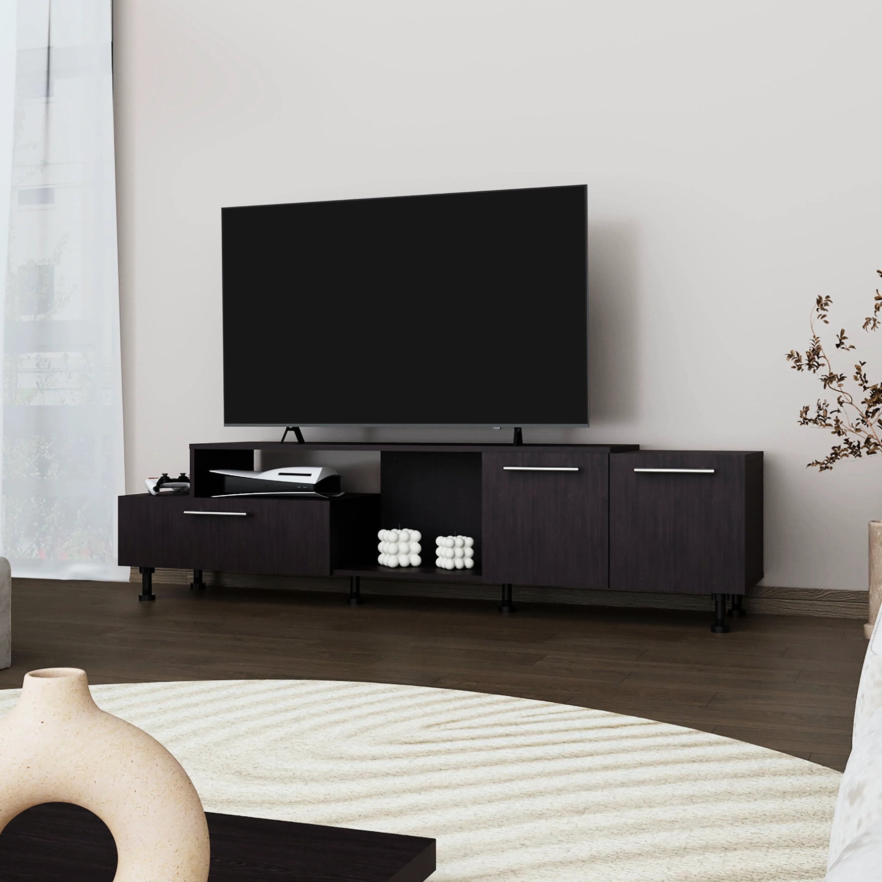 Neat Storage Entertainment Center+Particle Board Construction”-“Long ...