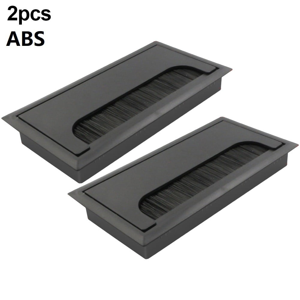 Neat Wire Management Solution Desk Cable Hole Cover Black Brush Design ...