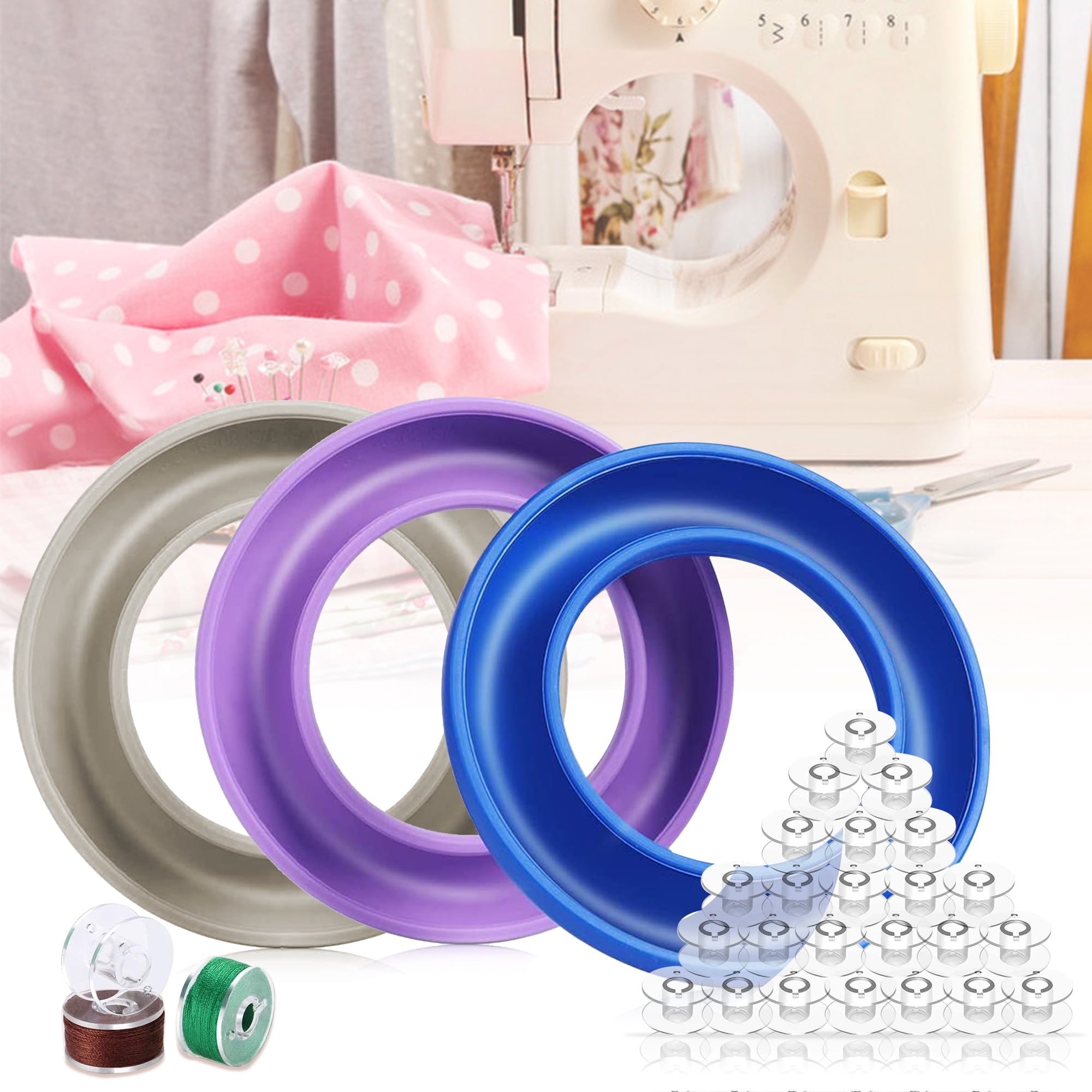 Neatbuddy 3 Pack Bobbin Holders, Silicone Bobbin Rings, Different Color ...