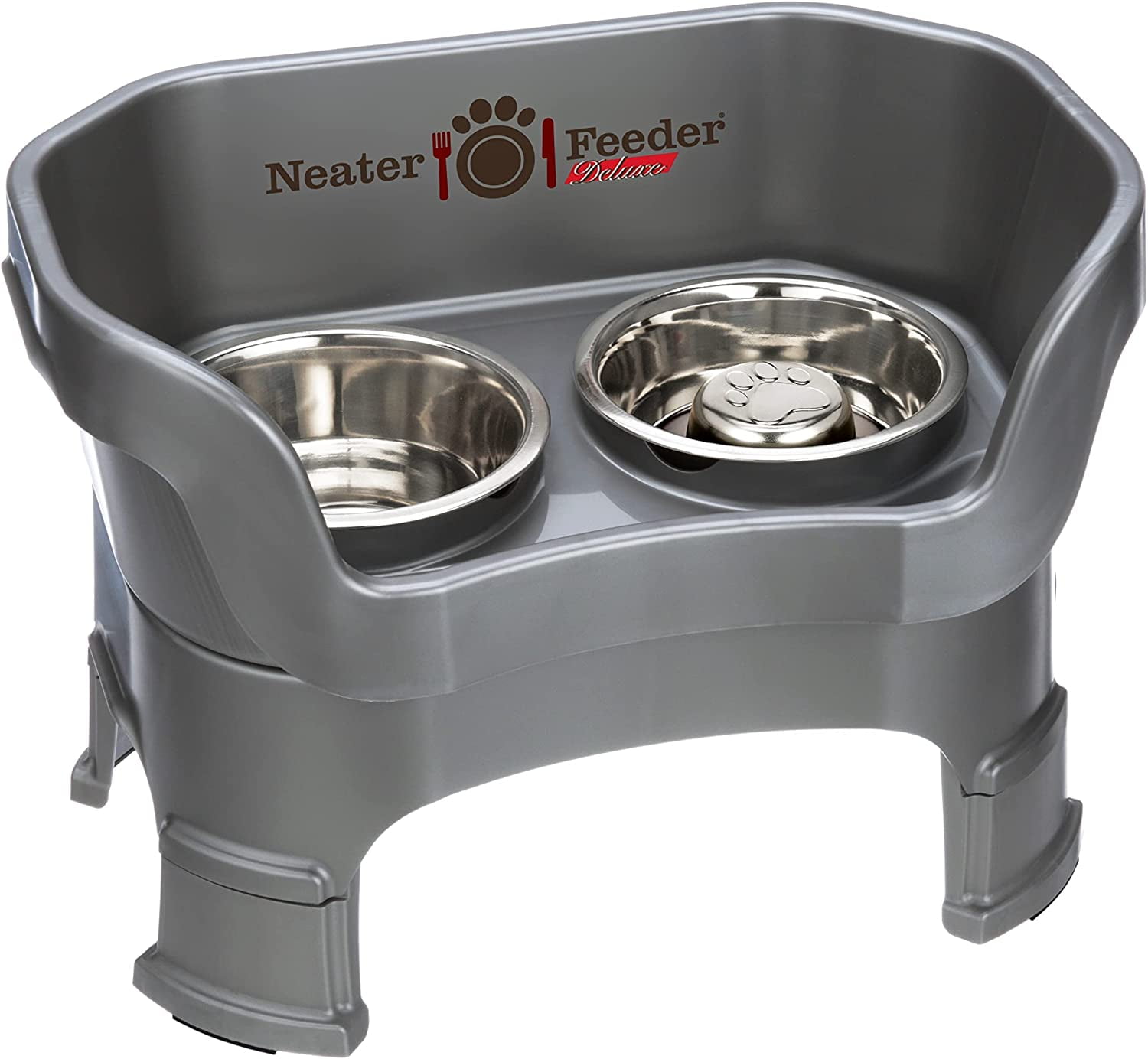 Neater Feeder Deluxe Medium Dog with Leg Extensions and Slow Feed Bowl ...