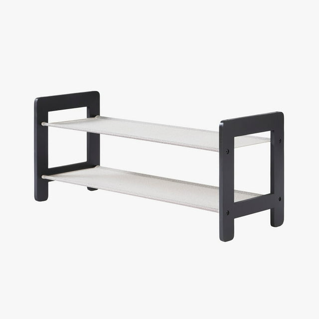 Neatfreak 2 Tier Wood Shoe Rack with Fabric Shelves - Walmart.com