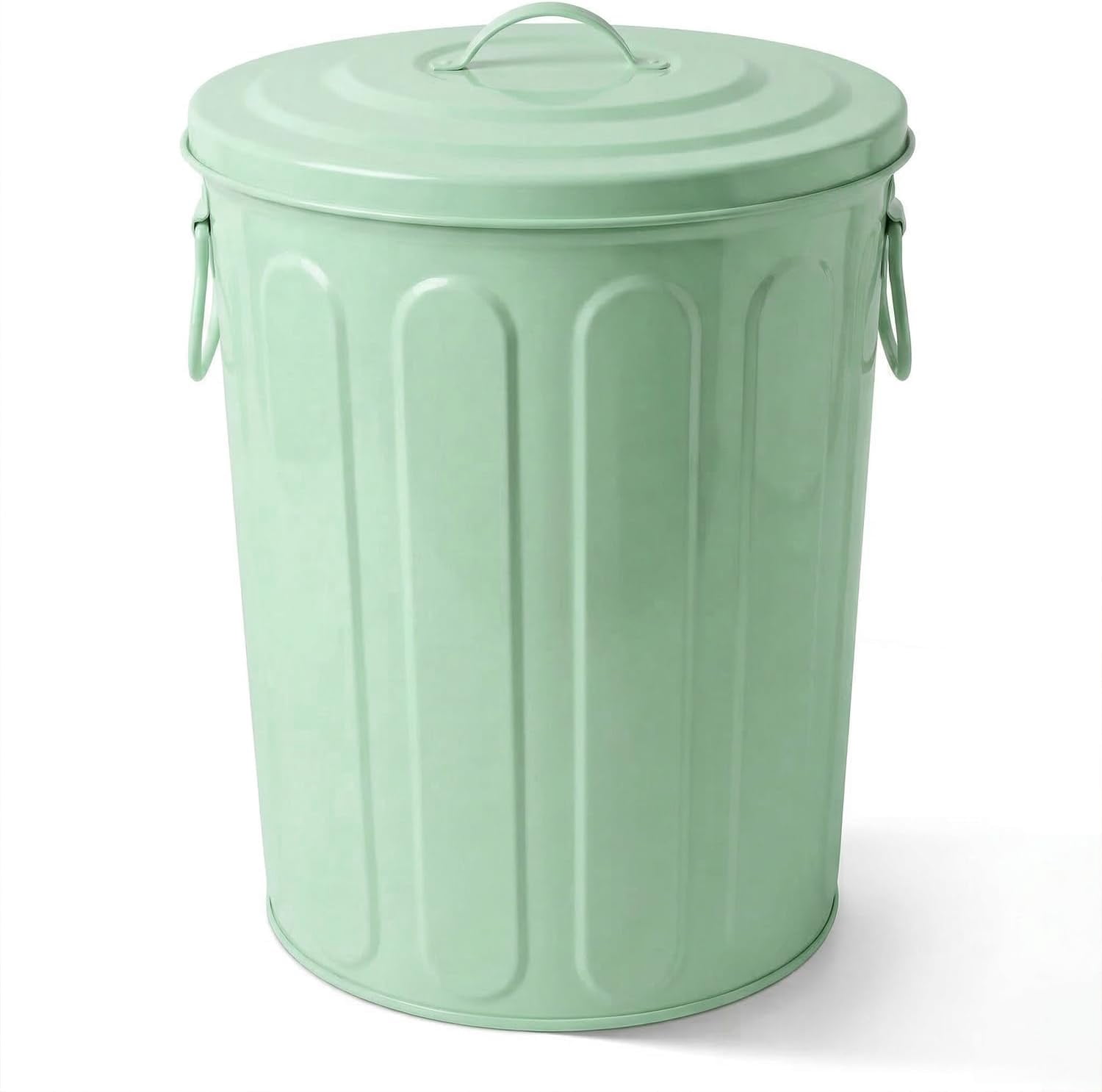 Neatifyes 5 Gallon Small Metal Trash Can with Lid Outdoor Galvanized ...