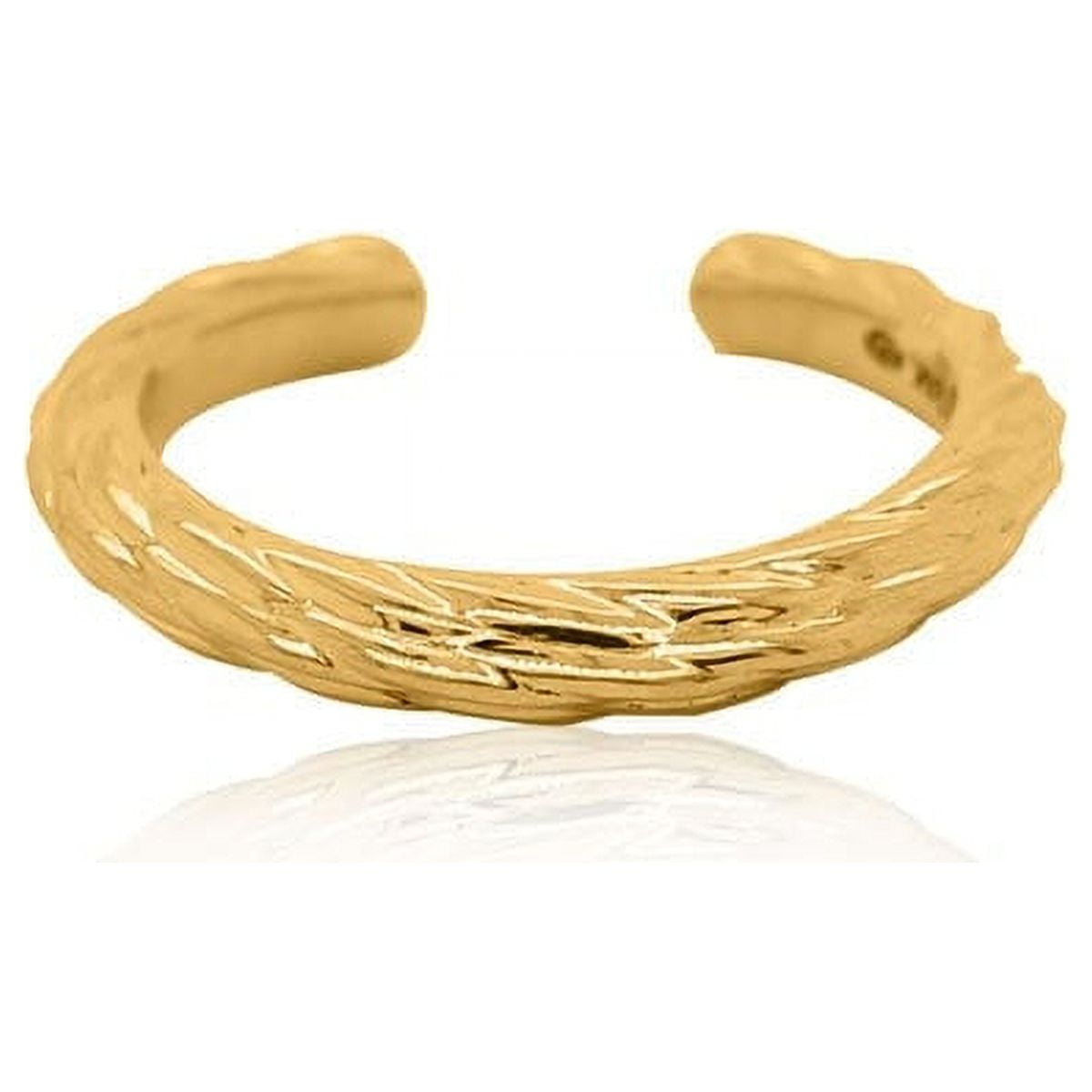 Nebü Unisex Gold Ring Textured Root Polished Finish 5.7Grams,24K Pure ...
