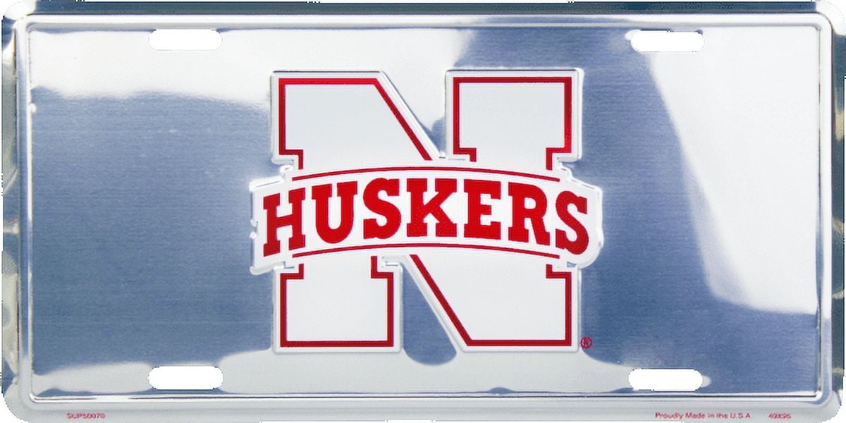 Nebaska Cornhuskers Deluxe Silver Novelty License Plate by Hangtime ...
