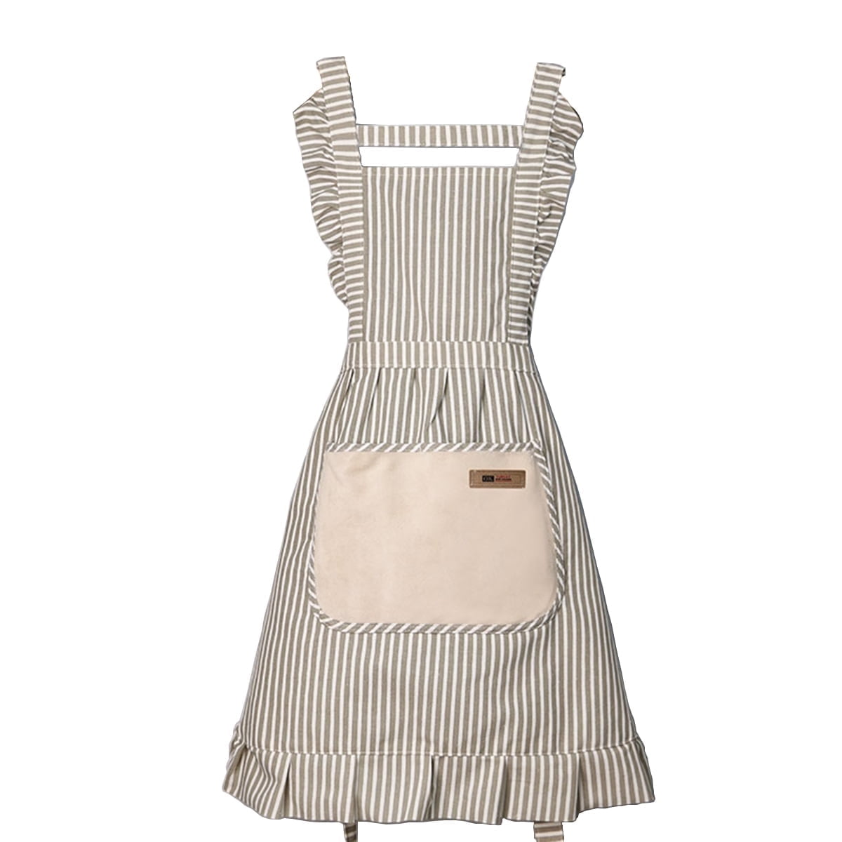 Nebesheii Cotton Gray Stripes Adjustable Bib Soft Vest Apron(Gray ...