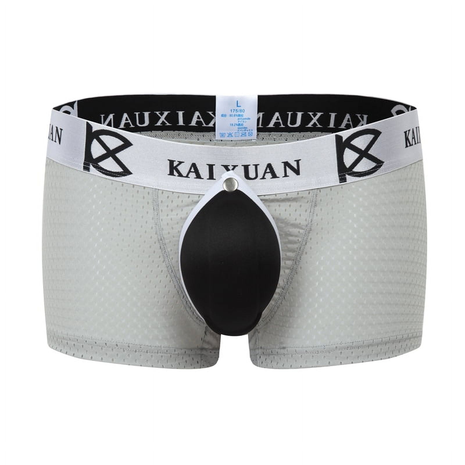 Nebesheii Men's Sexy Boxer Briefs Open Front Underwear,Mesh Breathable ...