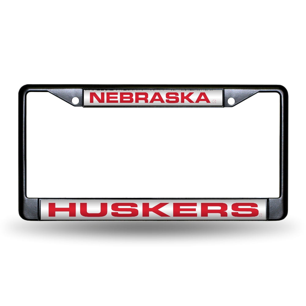 Nebraska Black Metal Laser Cut Huskers License Plate Frame - Walmart.com