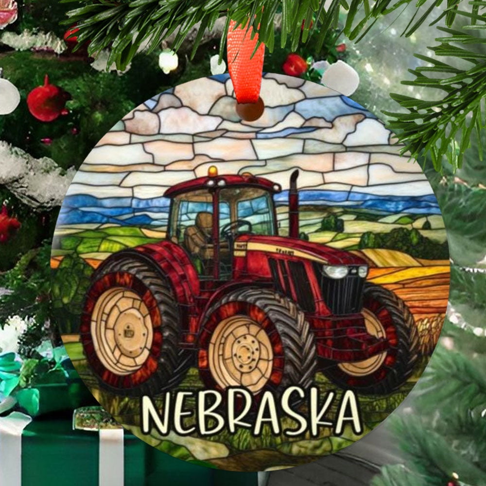 Nebraska Christmas Ornament, Ceramic/Acrylic - Nebraska Pacific Islands ...