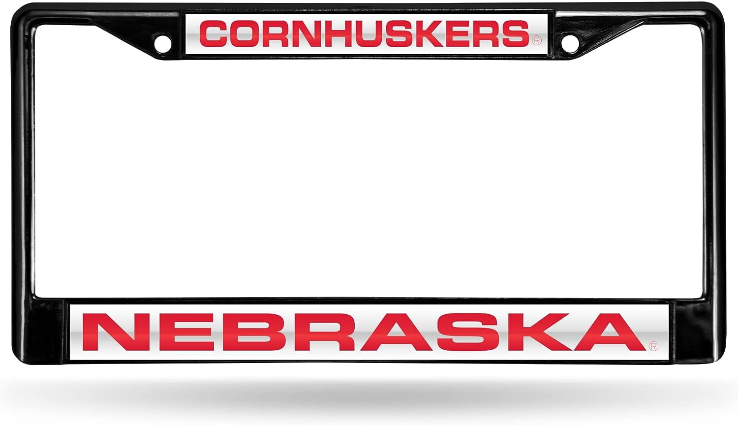 Nebraska-Cornhusker's Black Metal Laser License Plate Frame - Walmart.com