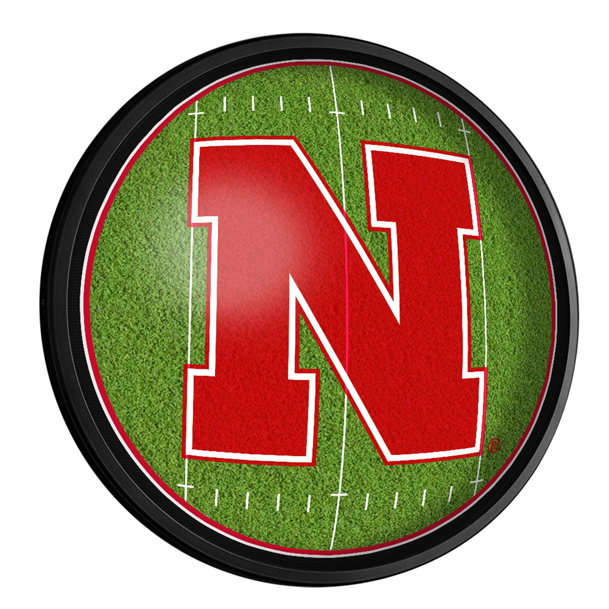 Nebraska Huskers Football 18'' Round Slimline Illuminated Wall Sign ...