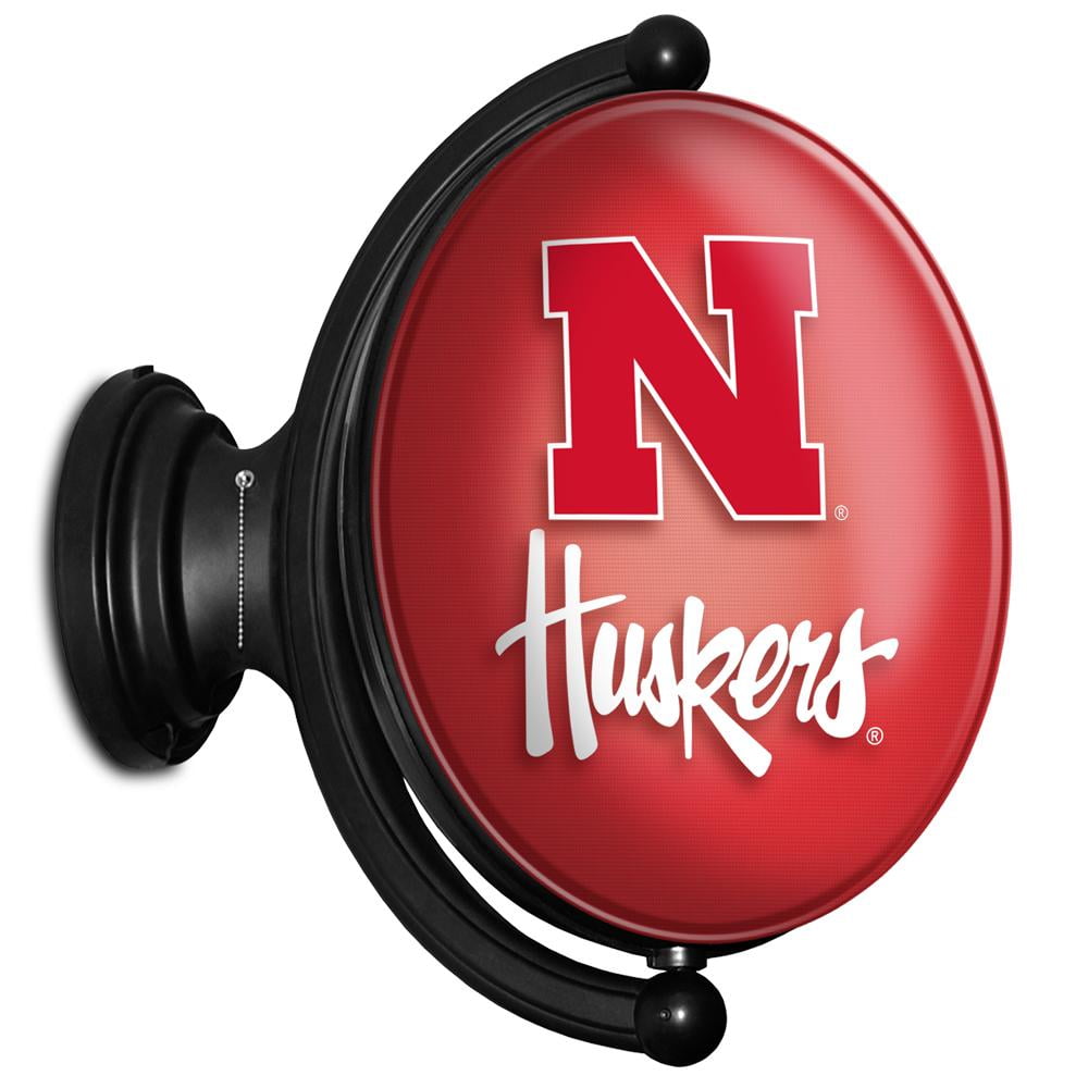 Nebraska Huskers 23'' x 21'' Logo Illuminated Rotating Wall Sign ...
