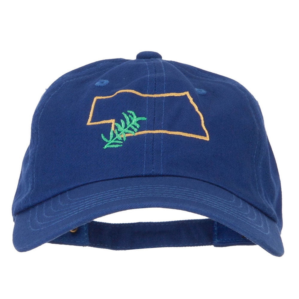 Nebraska Goldenrod with Map Embroidered Unstructured Washed Cap - Royal ...