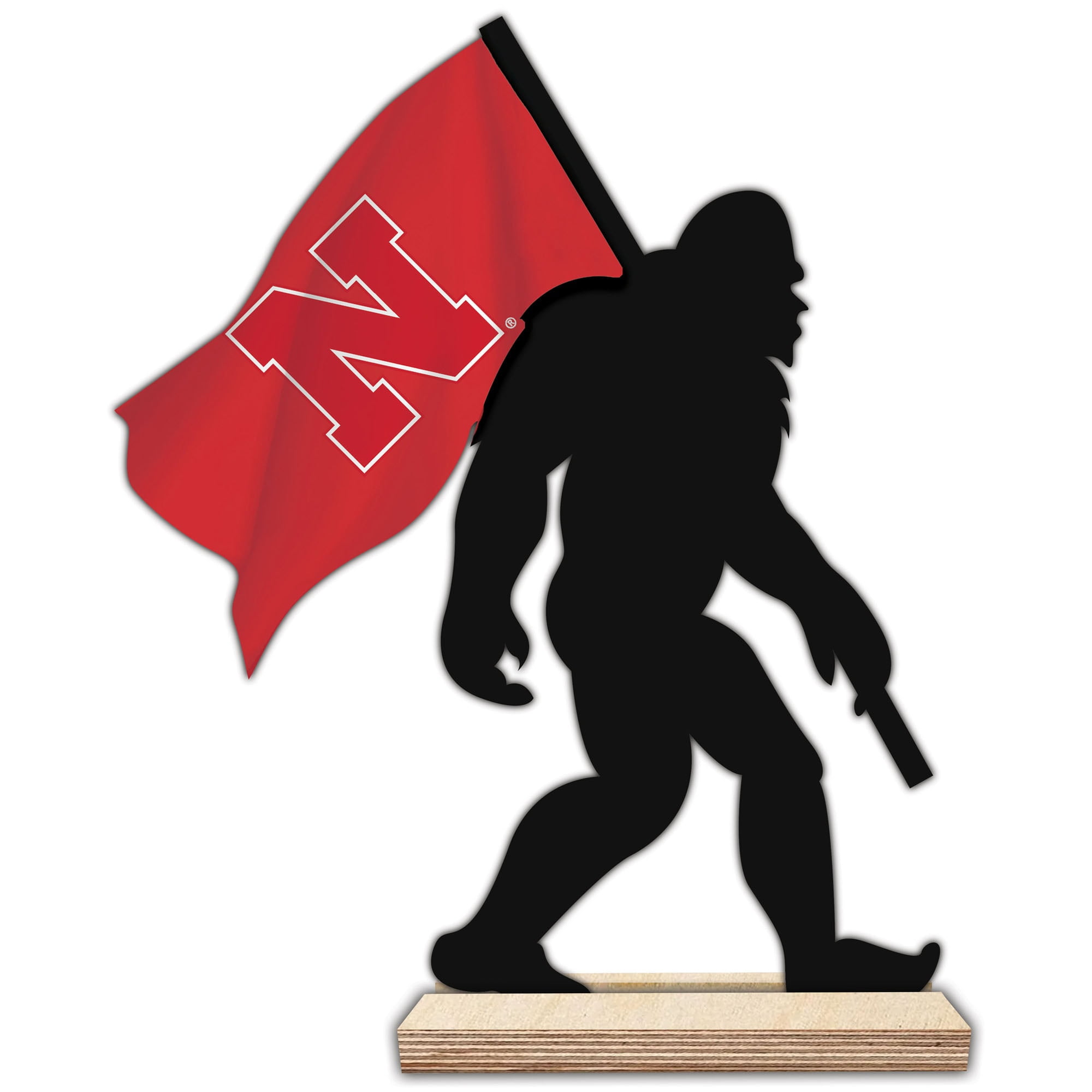 Nebraska Huskers 18'' Team Logo Bigfoot Silhouette Desktop Art ...