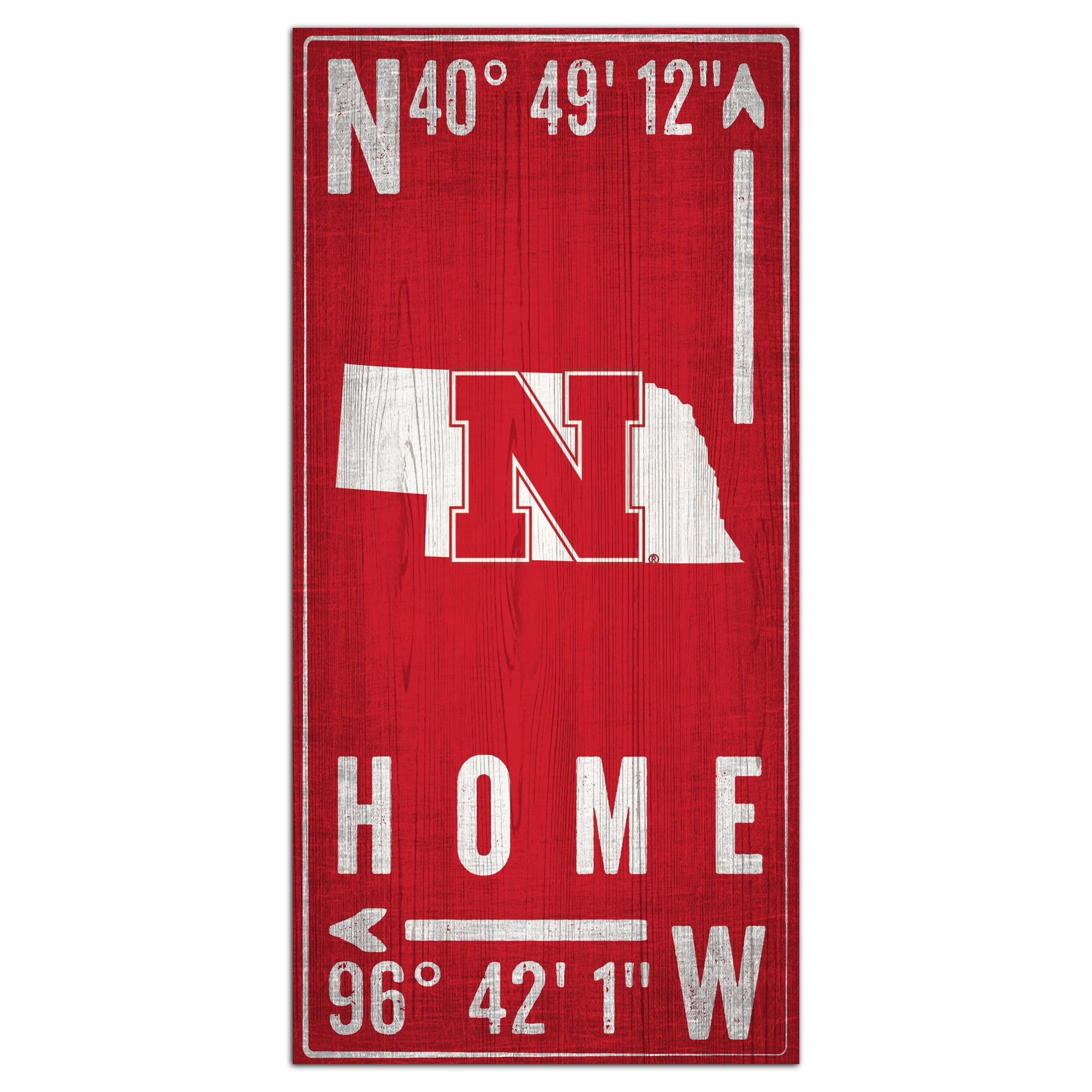 Nebraska Huskers 6'' x 12'' Team Coordinate Sign - Walmart.com