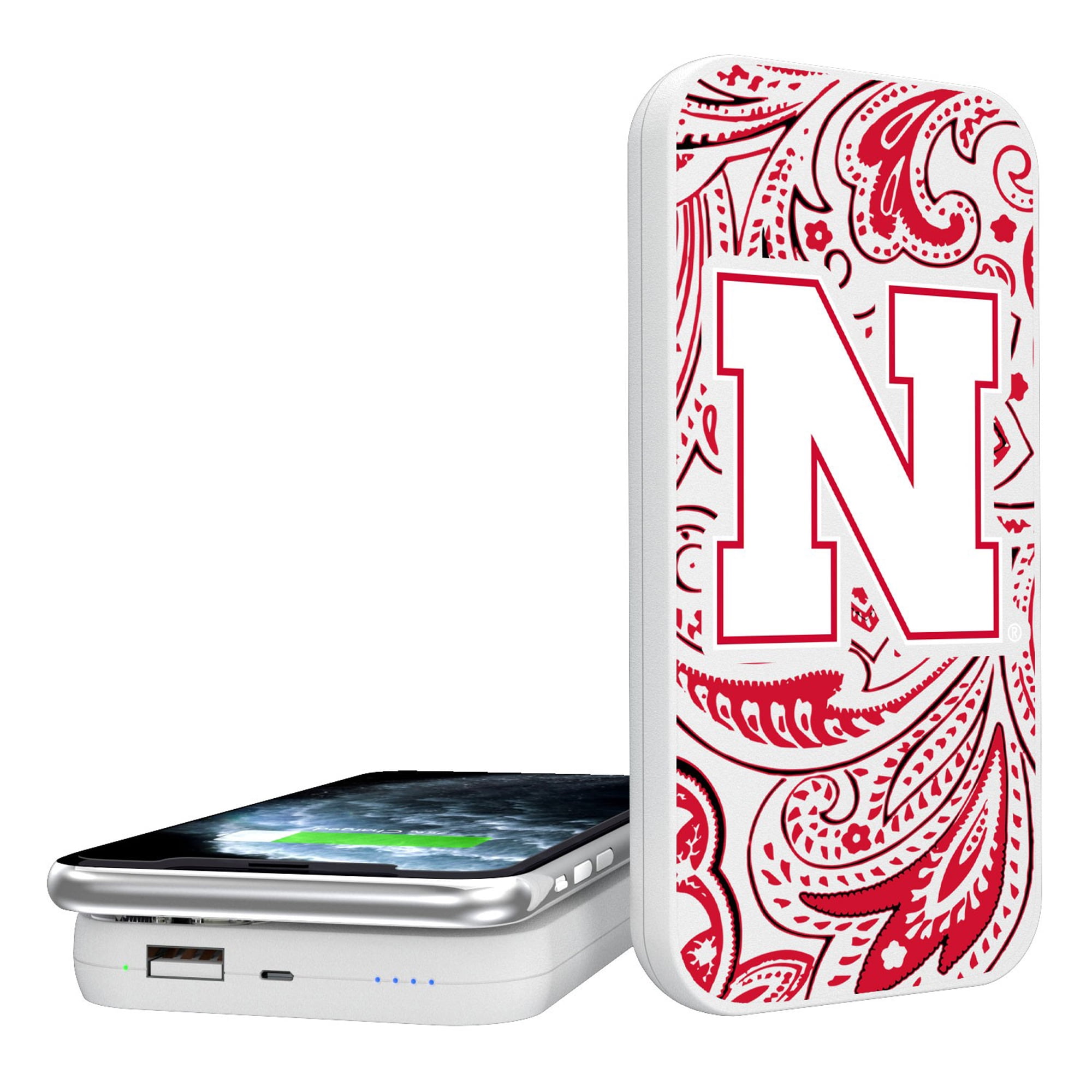 Nebraska Huskers Primary Logo 5000mAh Paisley Design Wireless Powerbank ...