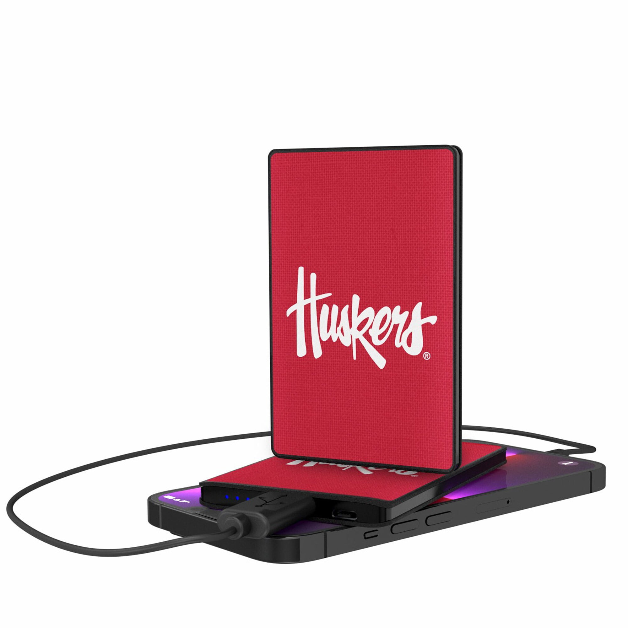 Nebraska Huskers Secondary Logo 2500mAh Solid Design Credit Card ...