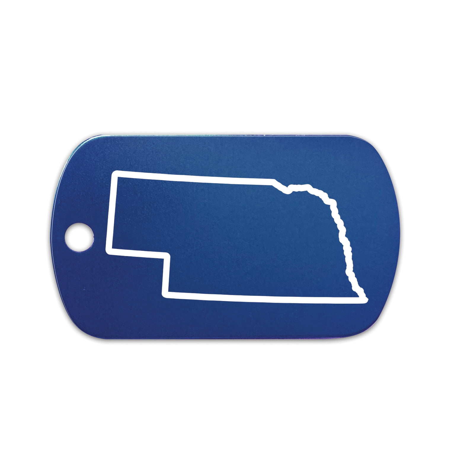 Nebraska Outline GI Dog Tag Aluminum Keychain ne - Blue - Walmart.com