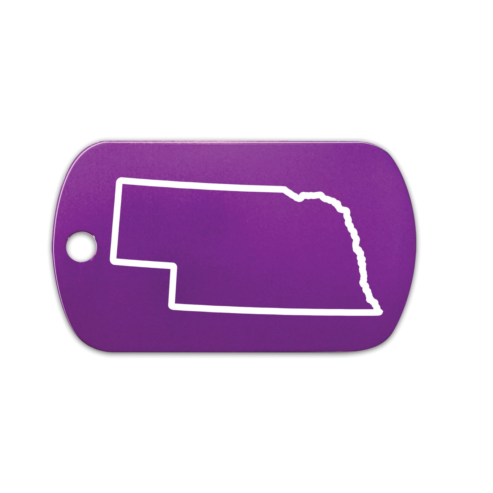 Nebraska Outline GI Dog Tag Aluminum Keychain ne - Purple - Walmart.com
