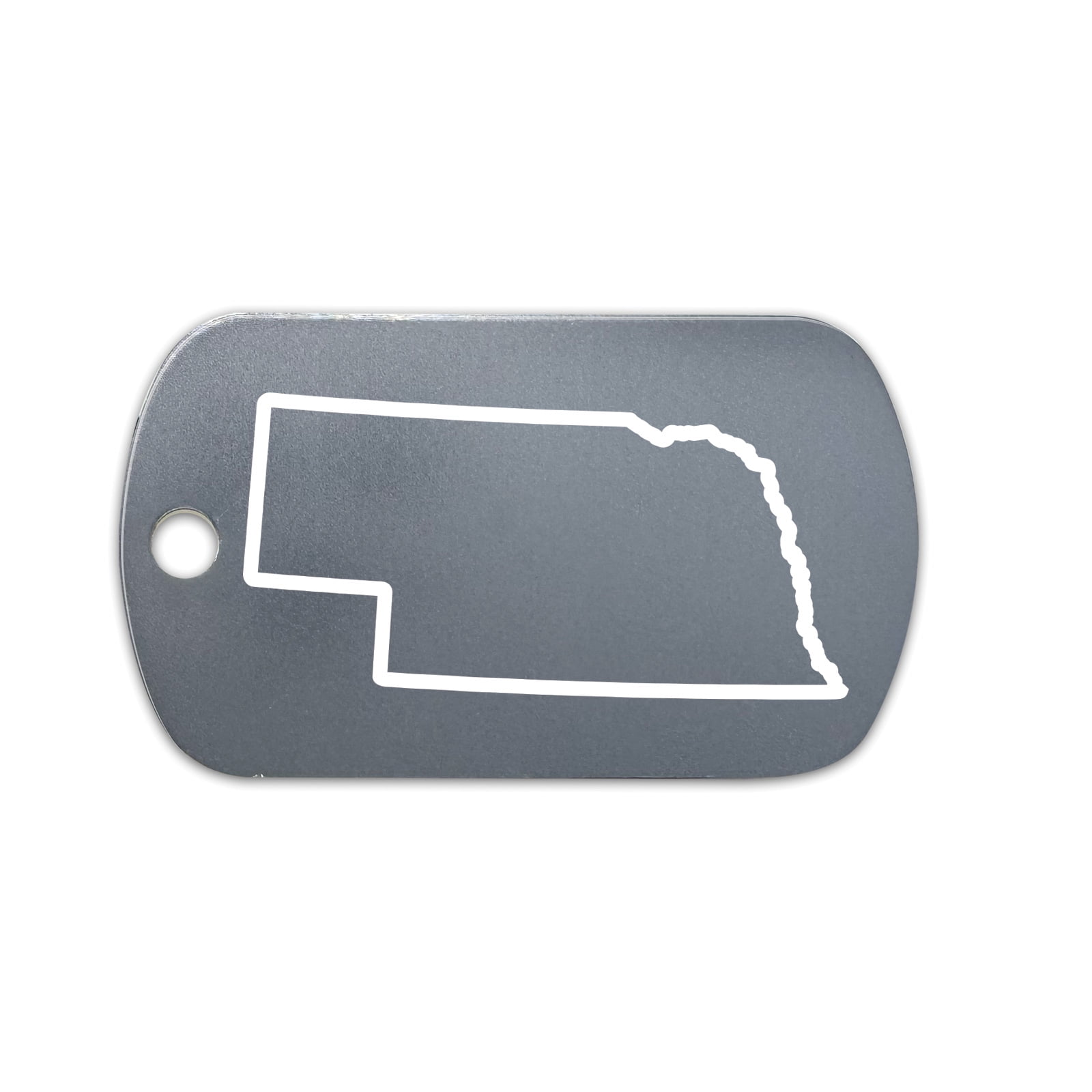 Nebraska Outline GI Dog Tag Aluminum Keychain ne - Silver - Walmart.com