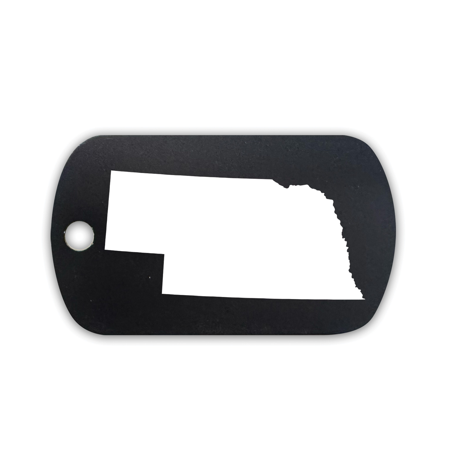 Nebraska Shaped GI Dog Tag Aluminum Keychain ne - Black - Walmart.com
