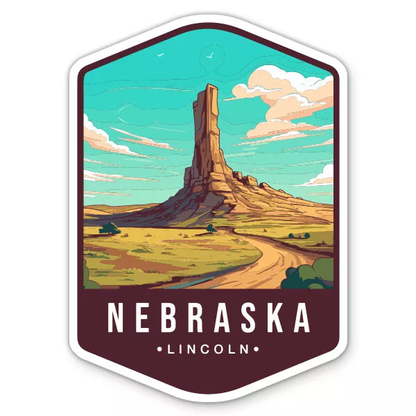 Nebraska State Badge Travel Sticker Phone Decal Water Bottle Stickers ...