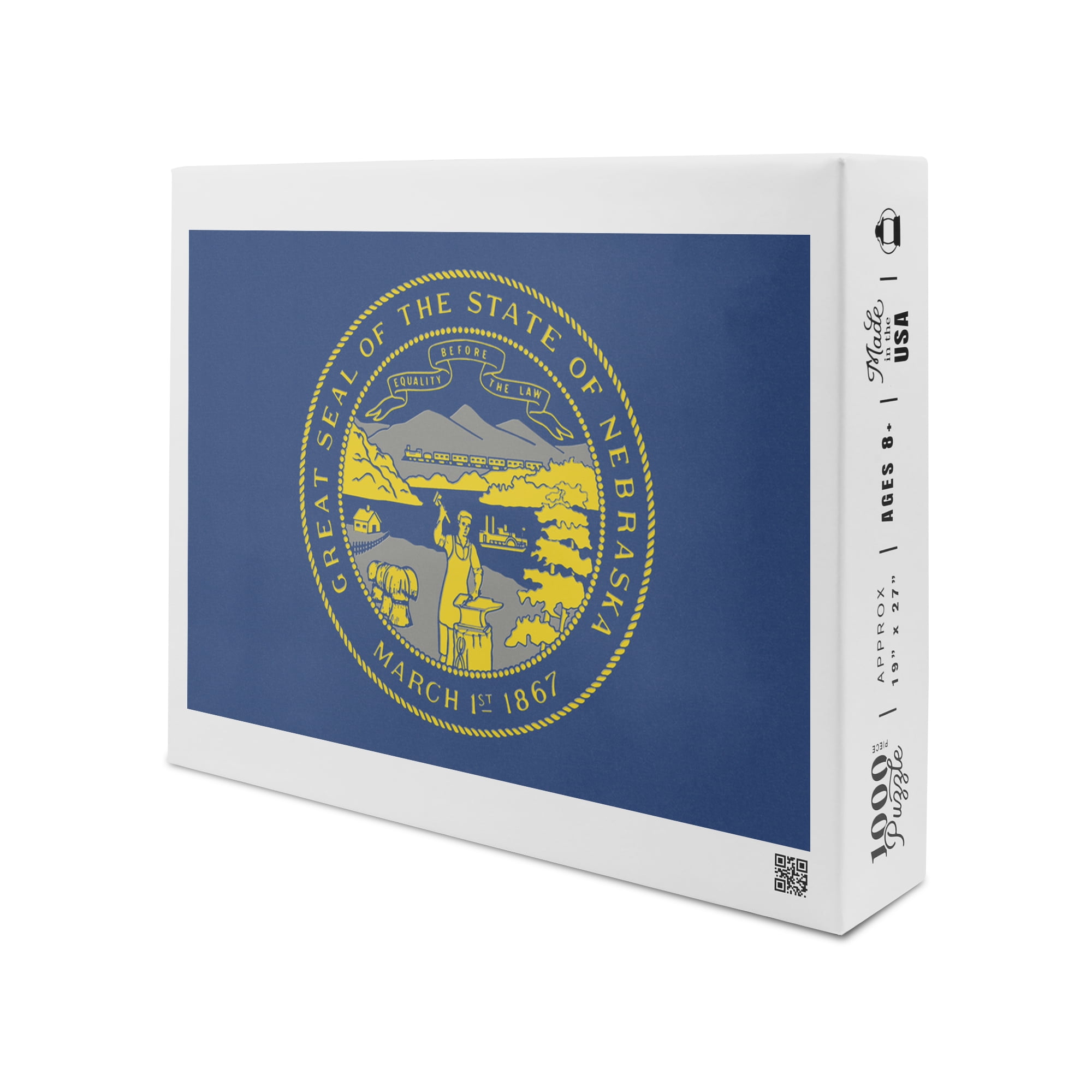 Nebraska State Flag, Letterpress (1000 Piece Puzzle, Size 19x27 ...