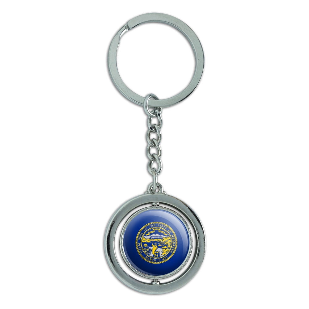 Nebraska State Flag Spinning Circle Metal Keychain - Walmart.com
