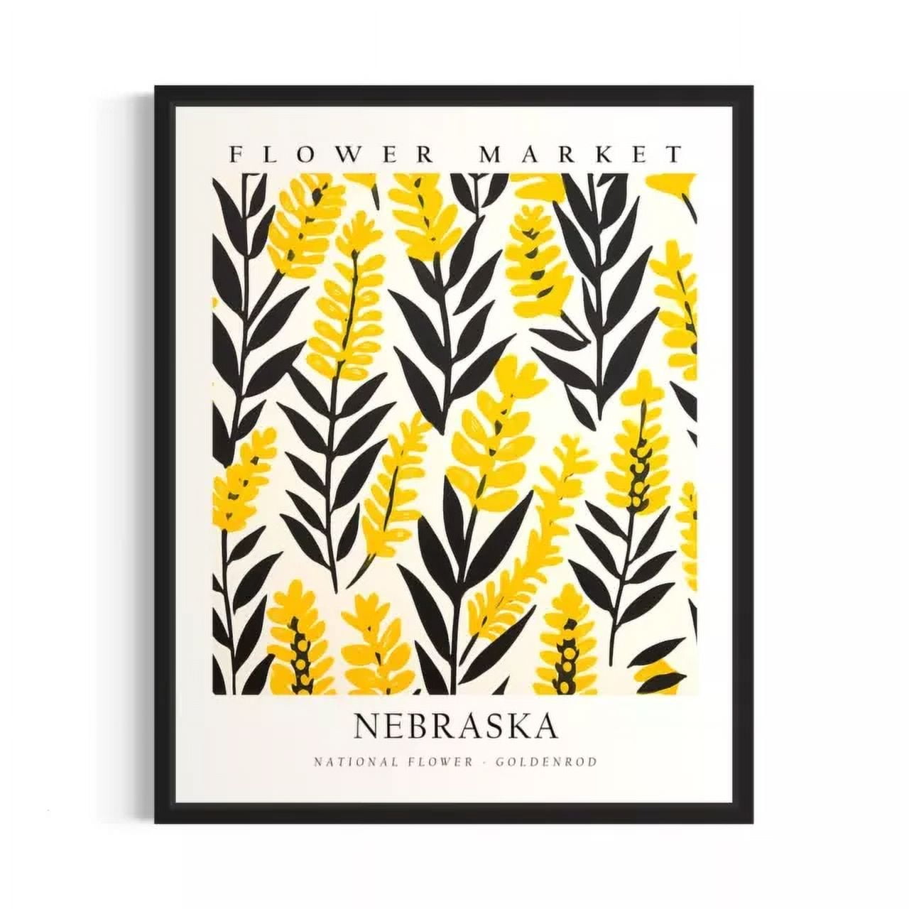 Nebraska State Flower Market Art Print Poster Wall Art Painting Artwork ...