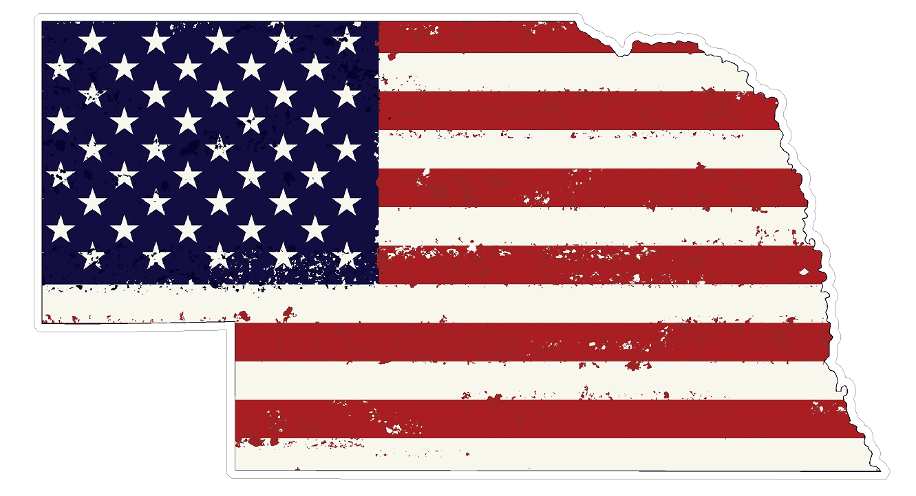 Nebraska State (J28) USA Flag Distressed Vinyl Decal Sticker Car/Truck ...