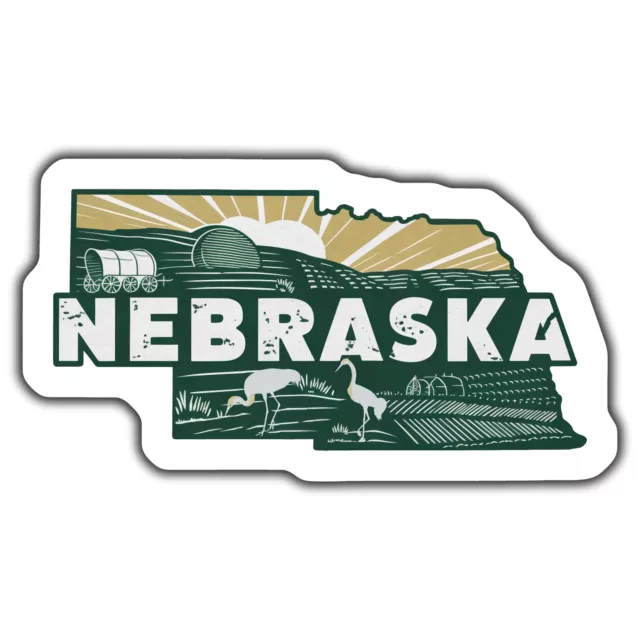 Nebraska State Sticker, Vintage Nebraska Art Decal, Nebraska Travel ...