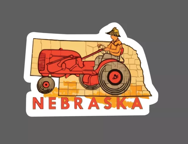 Nebraska Sticker Tractor Farm Waterproof Sticker Phone Decal Water ...