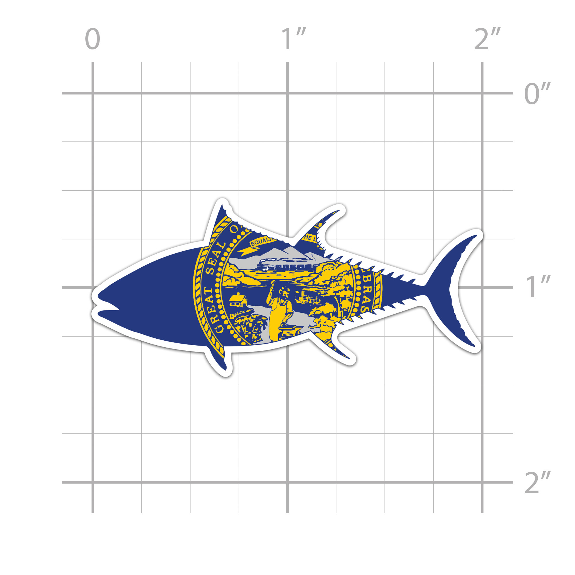 Nebraska Tuna Flag Sticker for water bottle phone tumbler hard ...