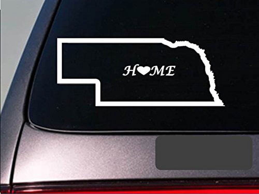 Nebraska home 6" sticker *E684* state outline home map decal vinyl ...