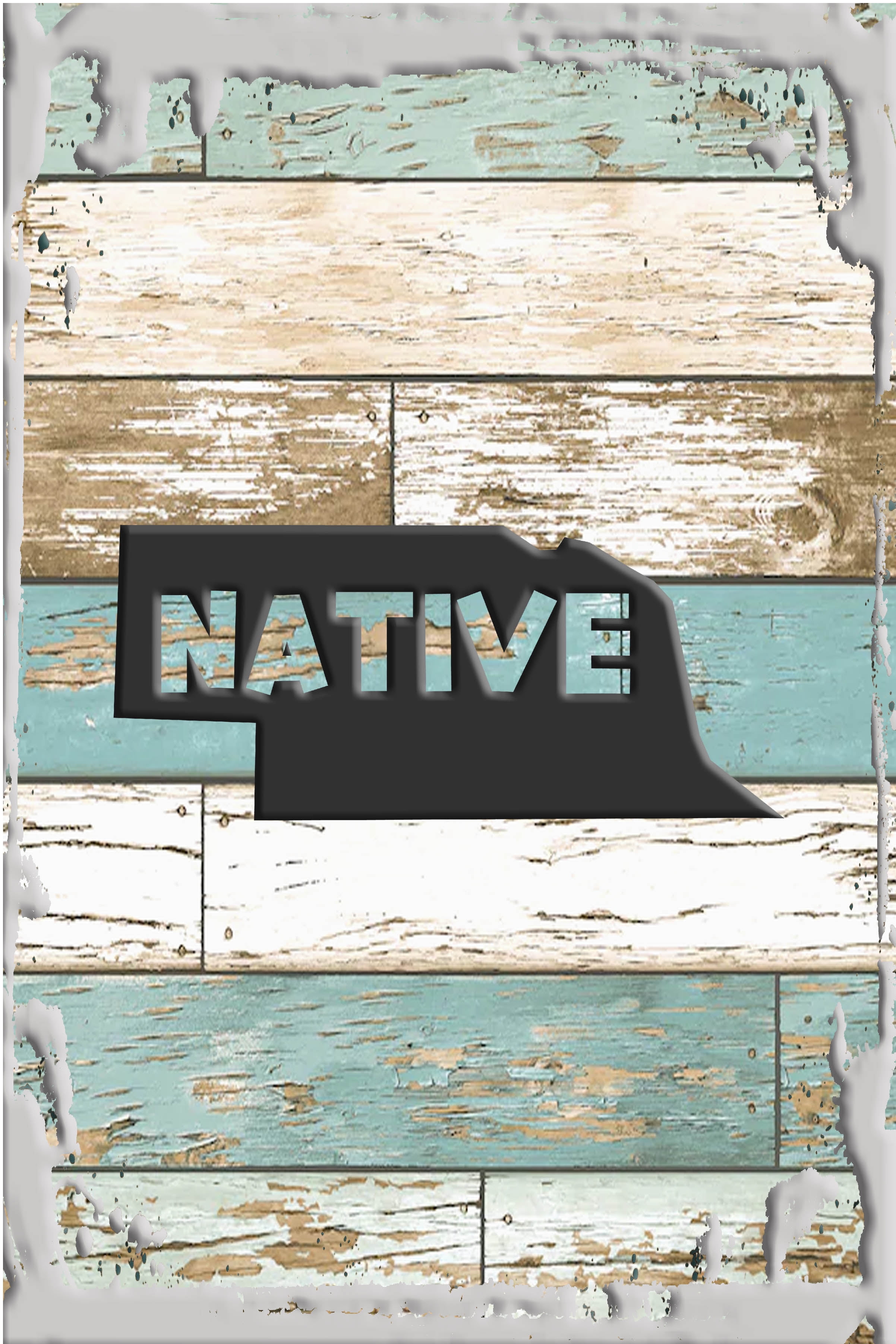 Nebraska native caps state map home hometown love White Wall Art Decor ...