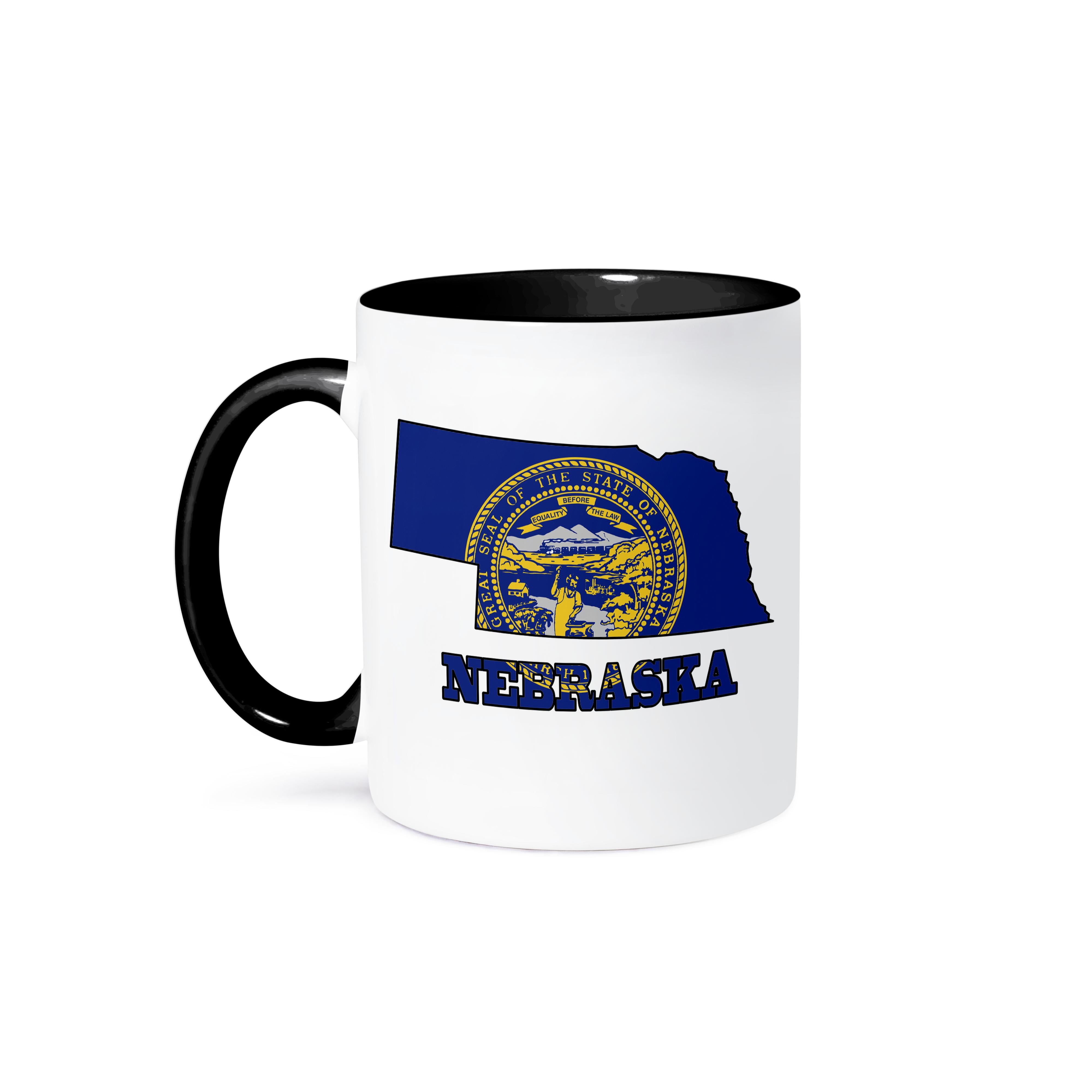 3dRose, Nebraska state flag in the outline map and letters for Nebraska ...