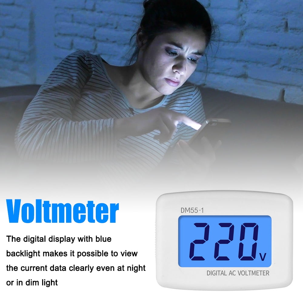 Nebublu Ac 80 300v Lcd Digital Voltmeter Plug Type Volt Gauge Meter