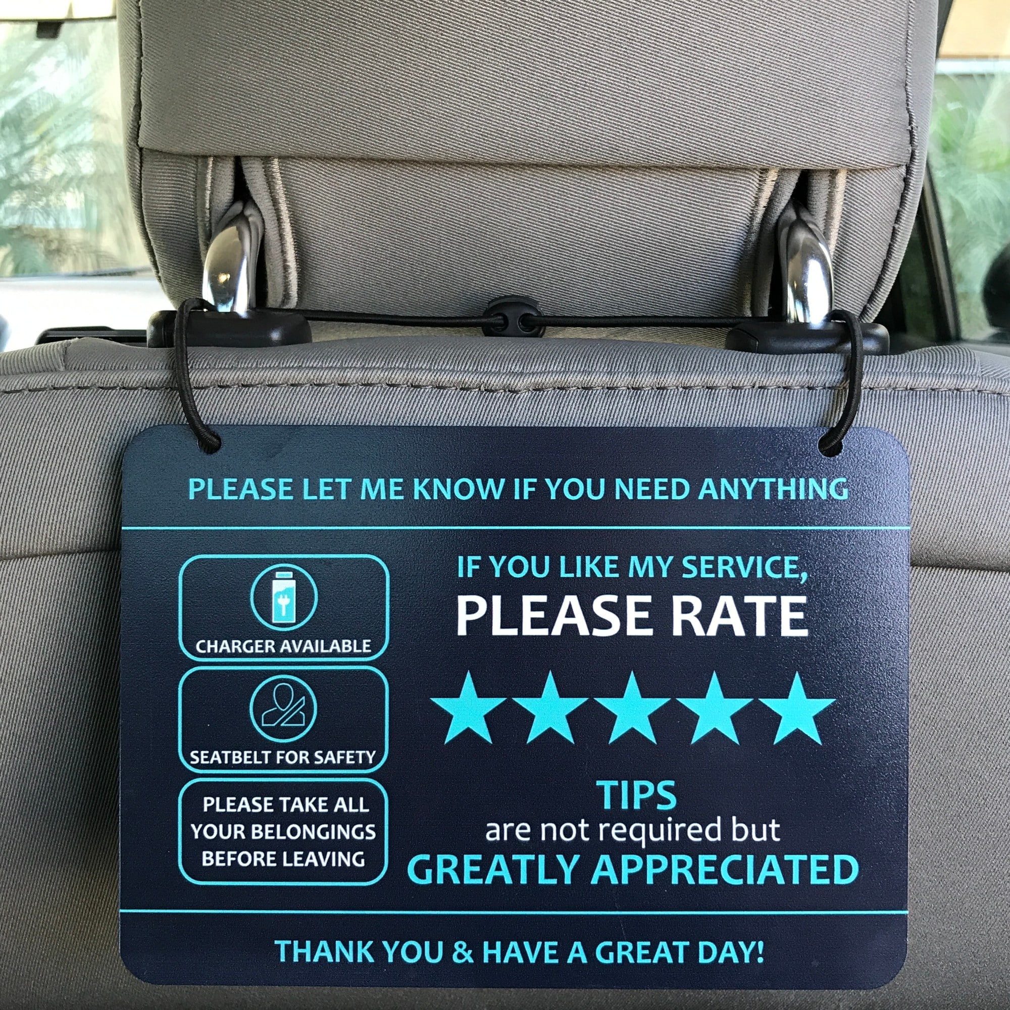 Nebudo Uber Lyft Rideshare Accessories (2-Pack) Tips Rating Appreciated ...