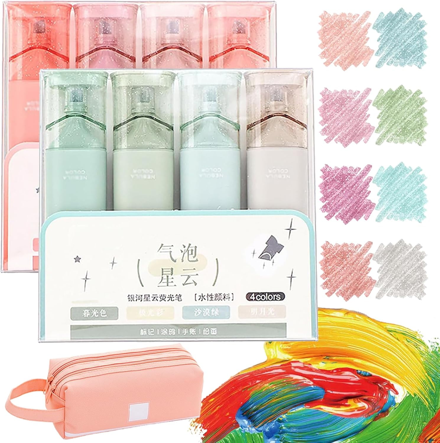 Nebula Color Glitter Highlighter, Glitter Highlighter Markers, glitter ...